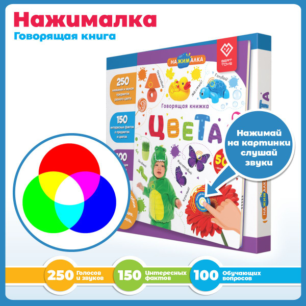 Говорящая книга Нажималка, тактильная книжка для детей, музыкальная ...