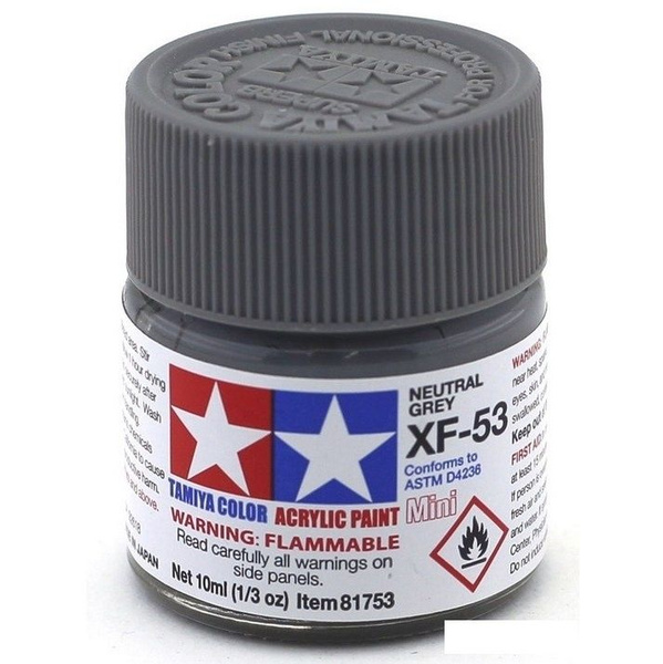 Краска акриловая XF-53 Neutral Grey flat, acrylic paint mini 10 ml ...