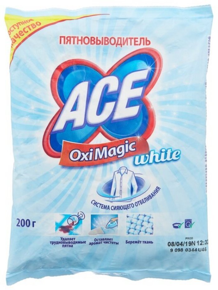 Пятновыводитель Ace Oxi Magic White, 200 г — купить в интернет-магазине ...