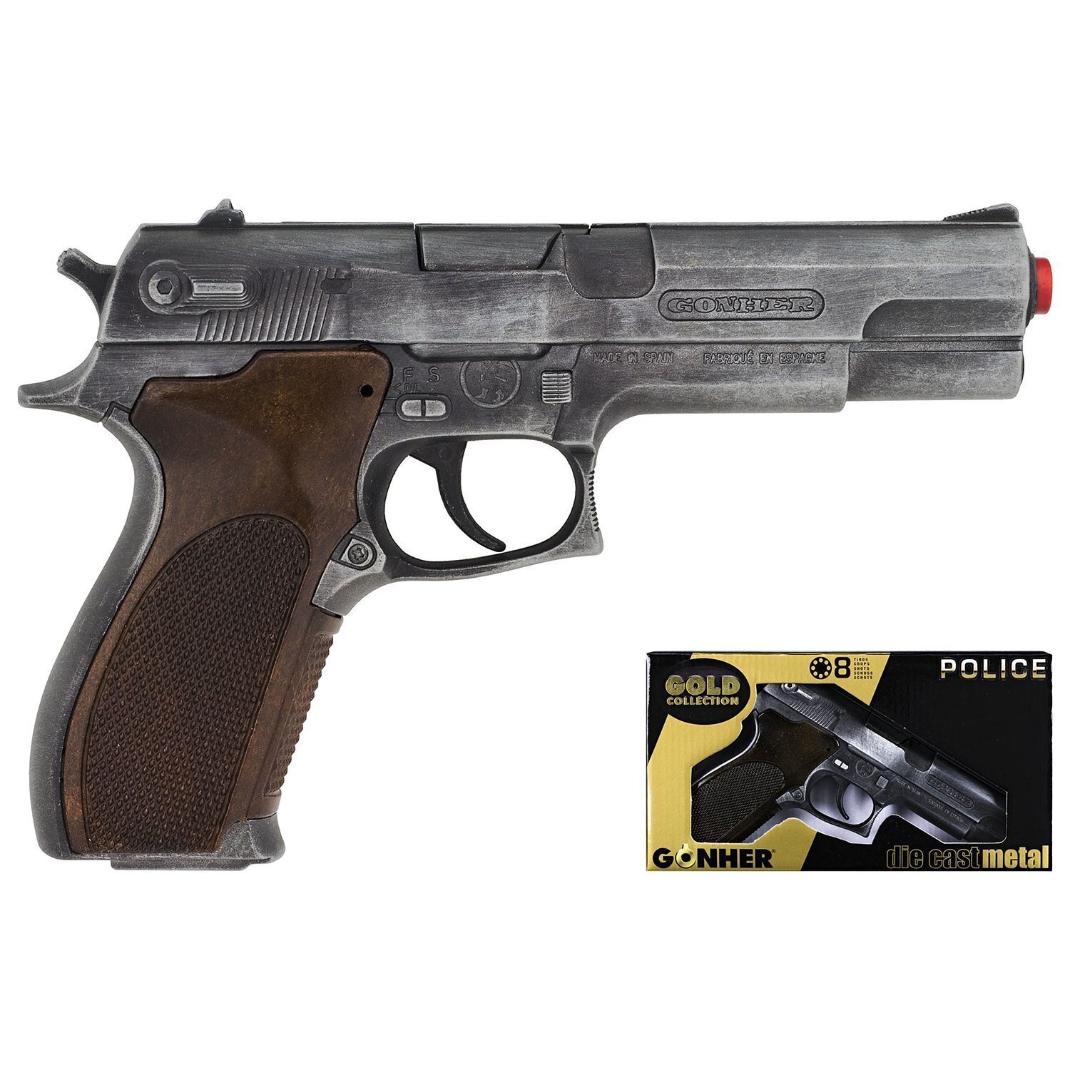 Пистолет Gonher Полицейский 8 пистонов 45/1 - купить с доставкой по выгодным ценам в интернет ...