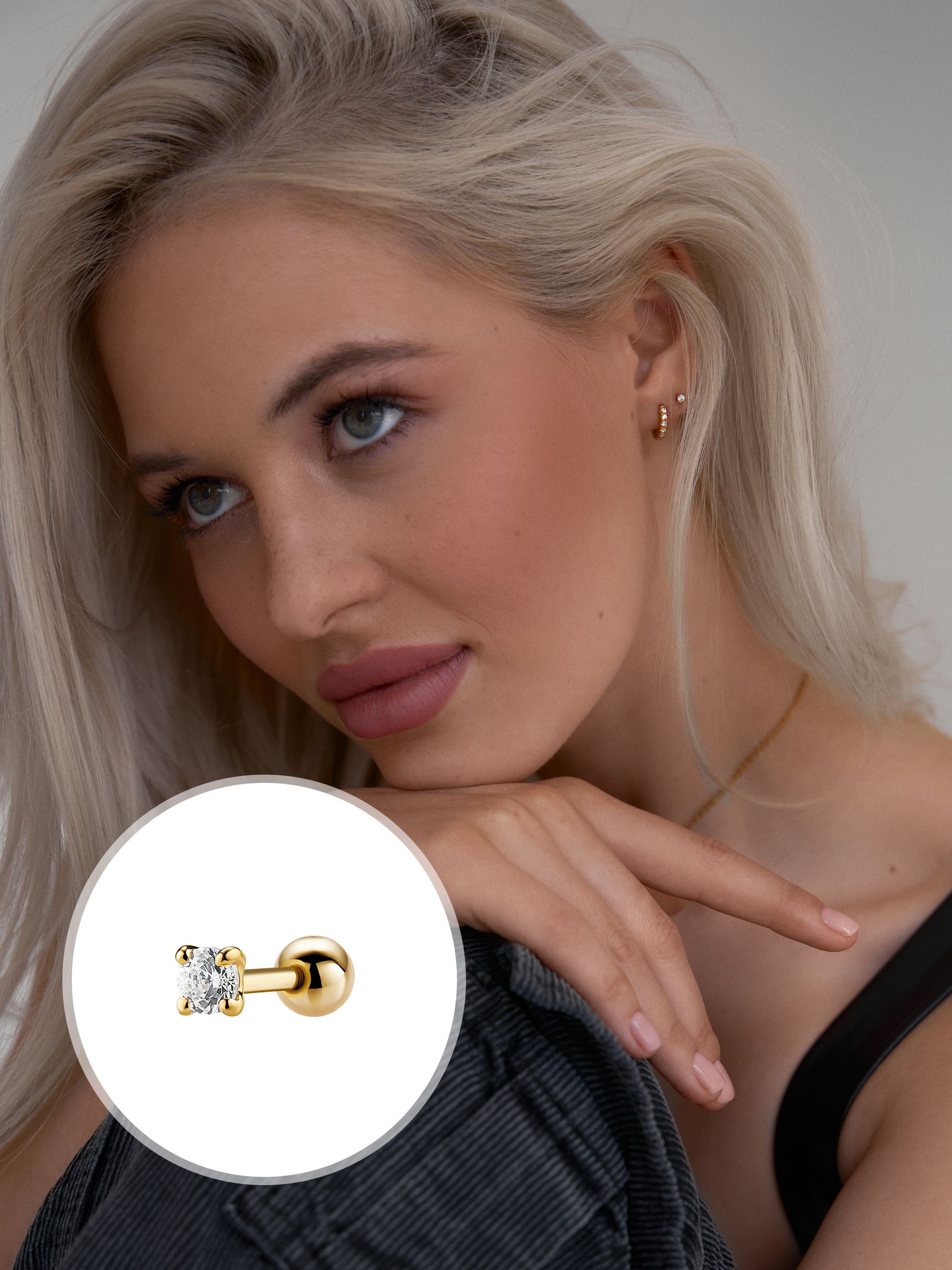 Серьга на Хеликс Из Золото – купить в интернет-магазине OZON по ...