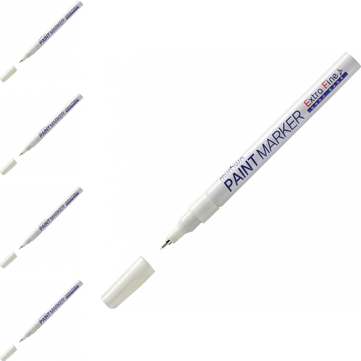 Маркер-краска MunHwa Paint Marker Extra Fine белый 1мм (комплект из 4 шт.) — купить в интернет ...