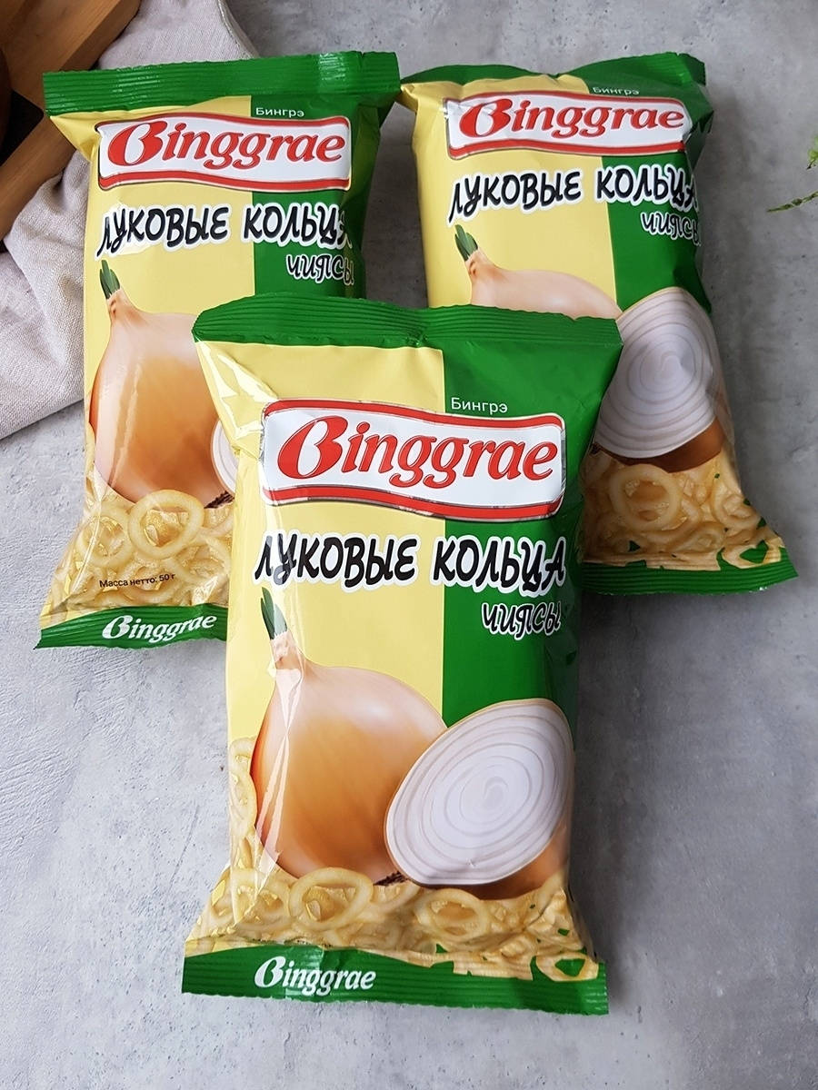 Binggrae / Чипсы Луковые кольца 50г, 3 шт — купить в интернет-магазине ...
