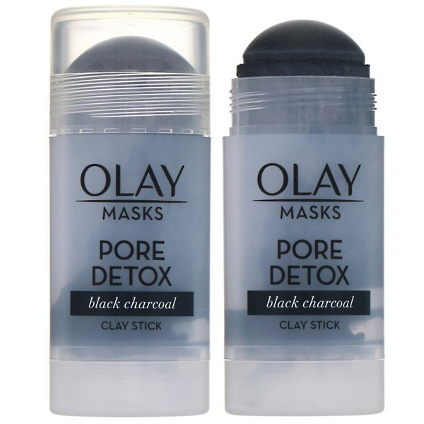Olay, Masks, Pore Detox, глиняная маска-стик с черным древесным углем ...