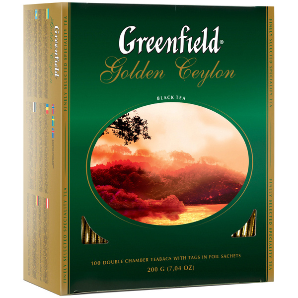 Характеристики Чай Greenfield "Golden Ceylon", черный, 100 фольг ...