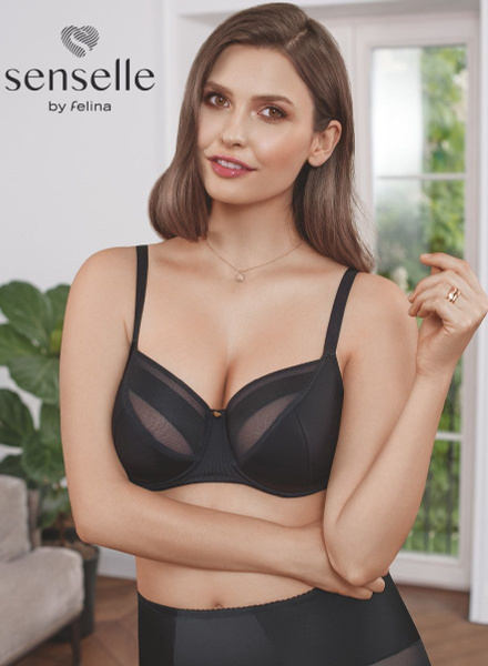 Бюстгальтер Женский Senselle by Felina бесшовный, размер 80C черный Полиамид, Эластан ...