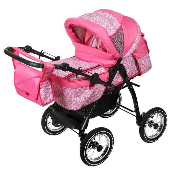 Коляска-трансформер "Пилот", надувные колёса, оттенки розового - купить ...