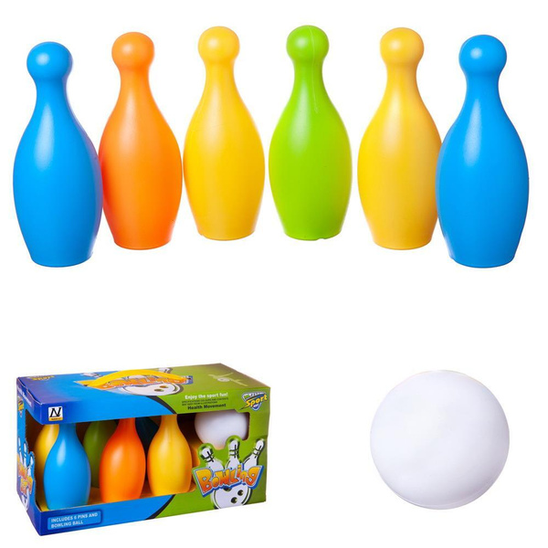 Игровой набор Junfa Боулинг с 6 кеглями и шаром в коробке - купить по выгодной цене в интернет ...