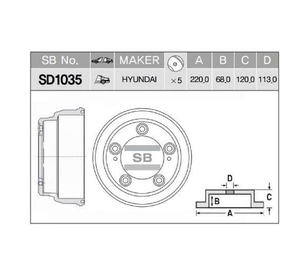 Барабан тормозной HYUNDAI PORTER II - купить по низкой цене в интернет ...