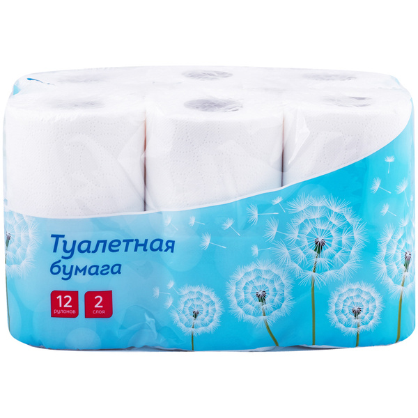Бумага туалетная белая спайка 12 рулонов OfficeClean 2-слойная ...