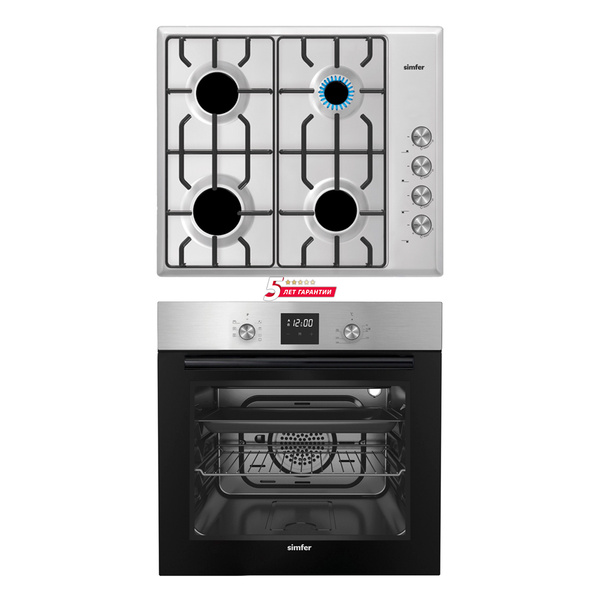 Комплект встраиваемой техники Simfer 60см: газовая варочная панель и электрический духовой шкаф ...