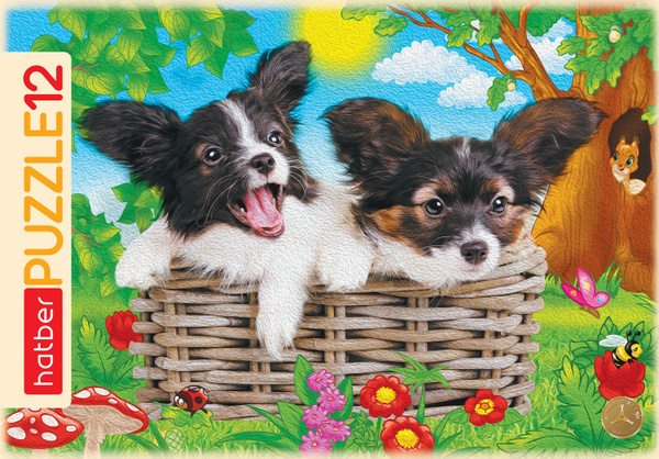 Пазлы Hatber 12 элементов А4 300х200мм в Рамке Щенки в корзинке купить на OZON по низкой цене ...