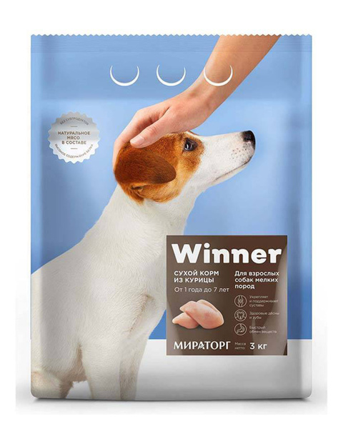 Корм для собак WINNER Мираторг, сухой, для взрослых собак мелких пород ...