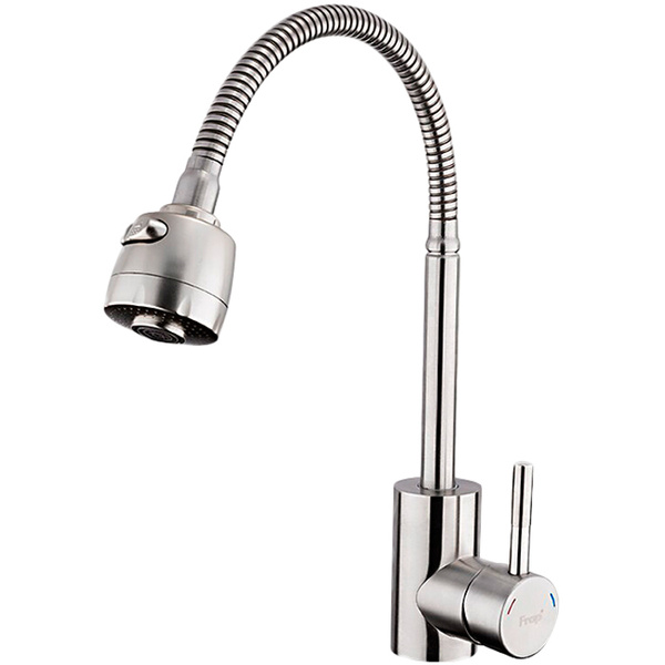 Смеситель Frap F44899-1 Нержавеющая сталь, Металл Аэратор, Гибкая подводка - купить по выгодным ...