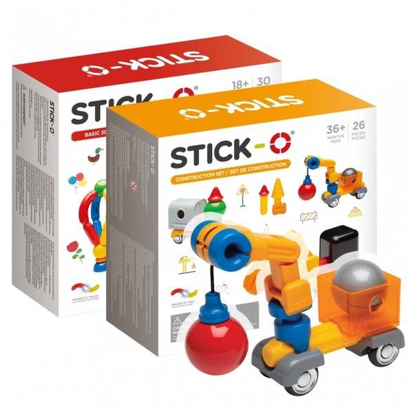Конструктор STICK-O 901094 Большая стройка / 56 деталей / Магнитный ...