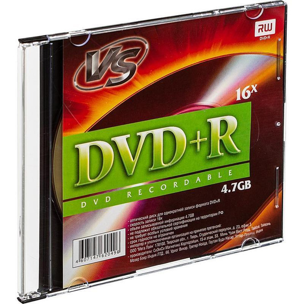 Оптический диск DVD+R VS 4.7Gb, 16x, slim, 5шт. - купить с доставкой по ...