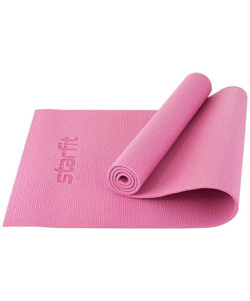 Коврик для йоги и фитнеса Starfit FM-101, PVC, 183x61x0,8 см, розовый ...