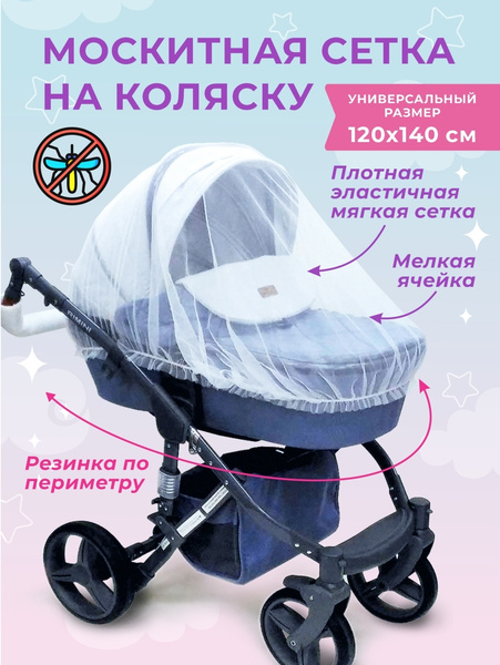 Москитная сетка на коляску универсальная, подойдет на коляску ...