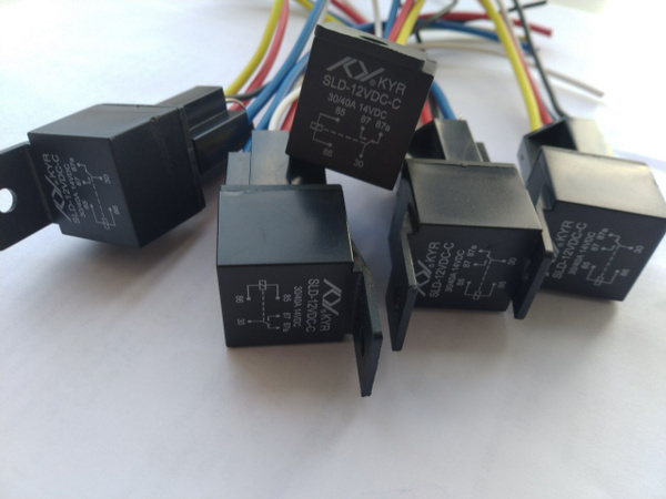 Реле автомобильное 5-контактное с колодкой 12V (40/30А, 12 вольт) 5 ...