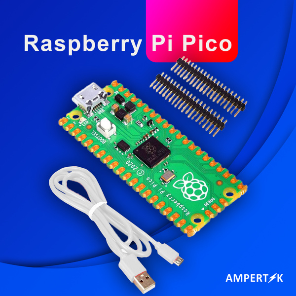 Raspberry Pi Pico легкий стартовый комплект Ampertok состоящий из Raspberry Pi Pico кабеля и
