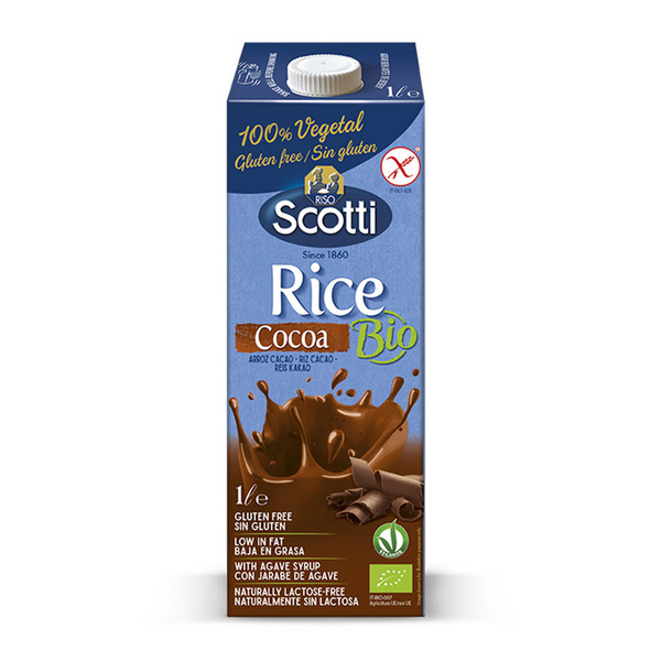 Рисовый напиток Riso Scotti с какао без глютена Bio Vegan 0,8%, 1л ...