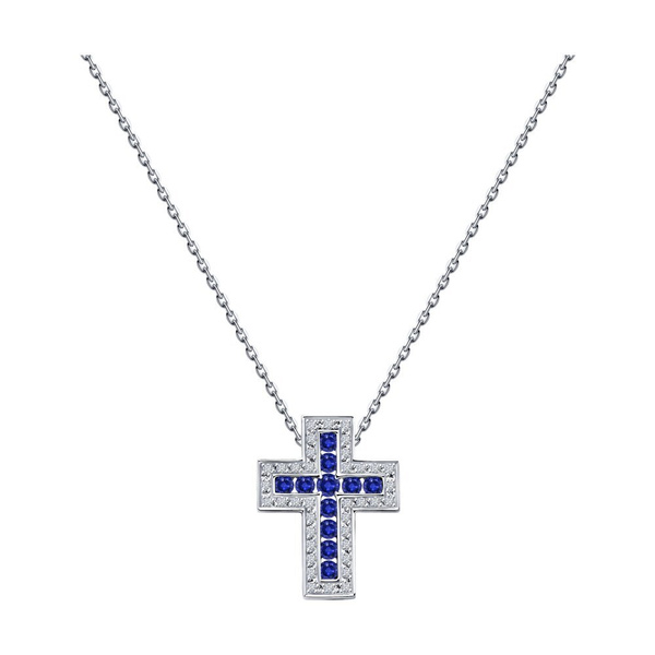 SOKOLOV, Колье из белого золота с бриллиантами и сапфирами, 2070024-3 ...