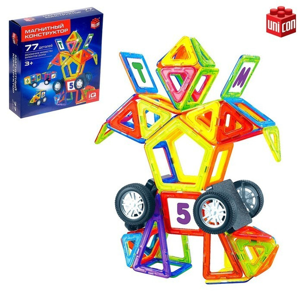 Магнитный конструктор Magical Magnet, 77 деталей, детали матовые, 1 шт ...