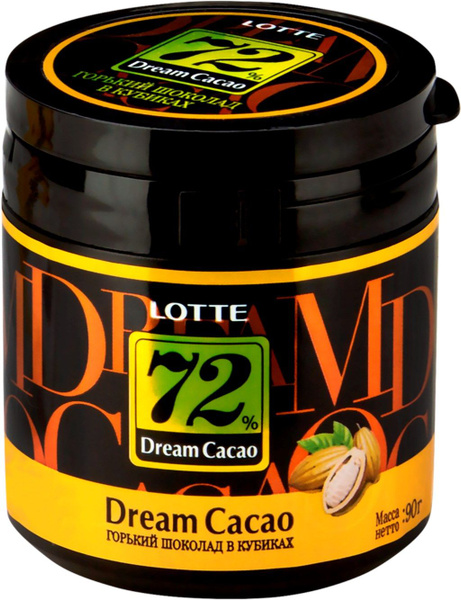 Шоколад LOTTE Dream Cacao в кубиках 72%, 90г - 4 шт. - купить с ...