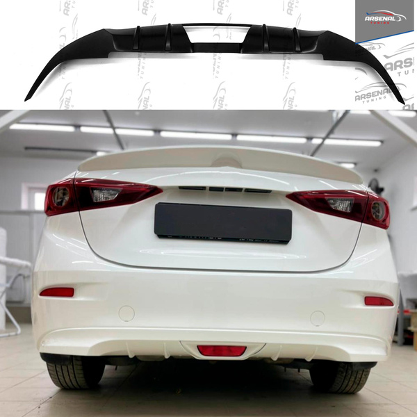 Диффузор (Накладка) на задний бампер для автомобиля Mazda 3 BM (Мазда 3 ...
