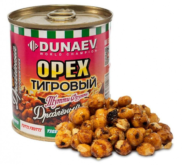 Добавка для прикормки металлобанка 320мл Дунаев (DUNAEV) Тигровый орех дробленный Тутти-фрутти ...
