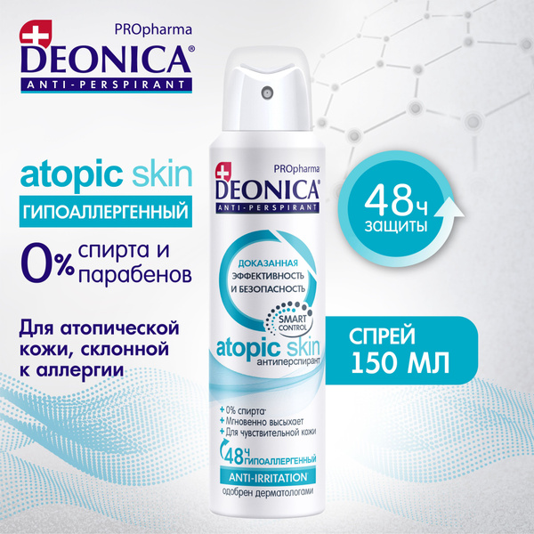 Дезодорант женский Deonica Антиперспирант PROpharma Atopic Skin, для атопической кожи спрей ...