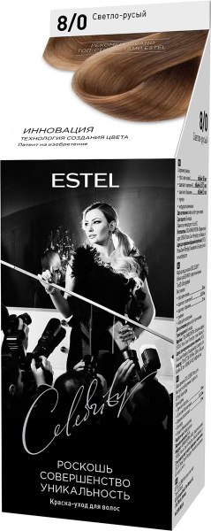 Краска для волос Эстель ESTEL CELEBRITY 8/0 светло-русый, 2 шт - купить ...