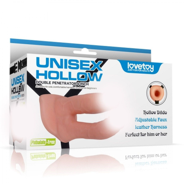 Фаллопротез для двойного проникновения Unisex Hollow 6" - купить с ...