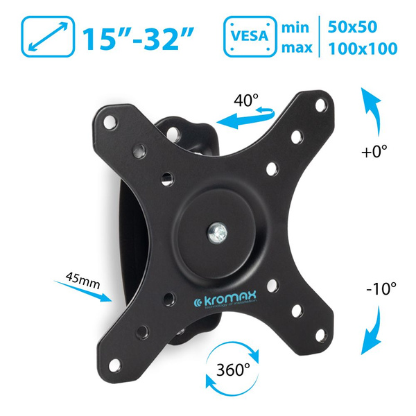 Кронштейн для телевизора настенный наклонно-поворотный Kromax GALACTIC ...