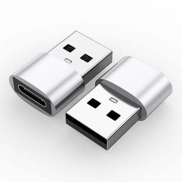 Переходник Type C на USB, серебряный / Адаптер юсби тайп си для ...