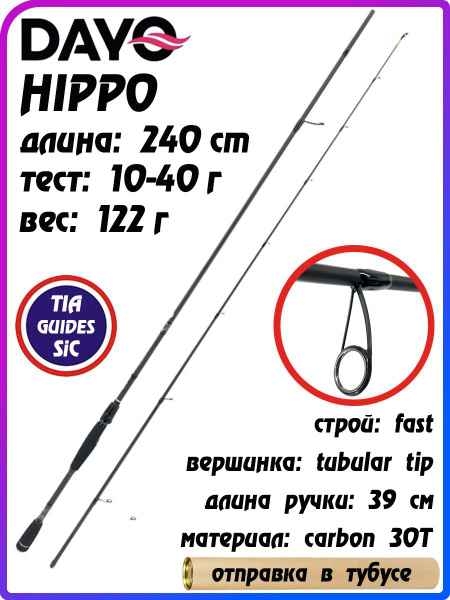 Спиннинг Dayo Спиннинг_для_рыбалки_HIPPO_ультра_лайт_медиум_хеви_ultra ...