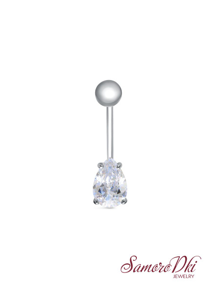 SamoroDki Jewelry Пирсинг в пупок серебро 925 пробы с камнем фианит ...
