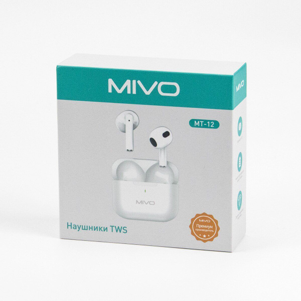 Наушники Внутриканальные MIVO MT-12 Bluetooth 5.3 с микрофоном / IOS ...
