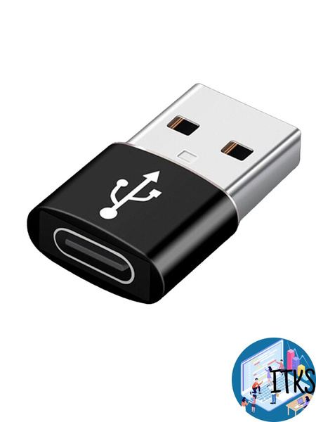 Переходник с USB 2.0 (папа/выход) на Type-C (мама/вход), Адаптер OTG ...