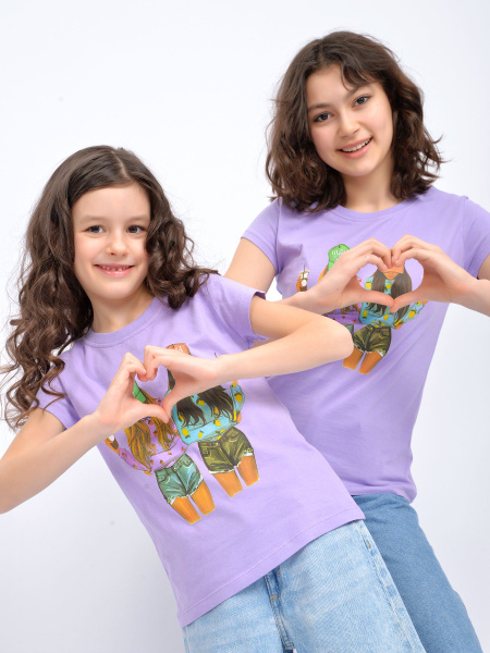 Футболка Bonito kids, размер 146, цвет сиреневый, хлопок - купить по ...