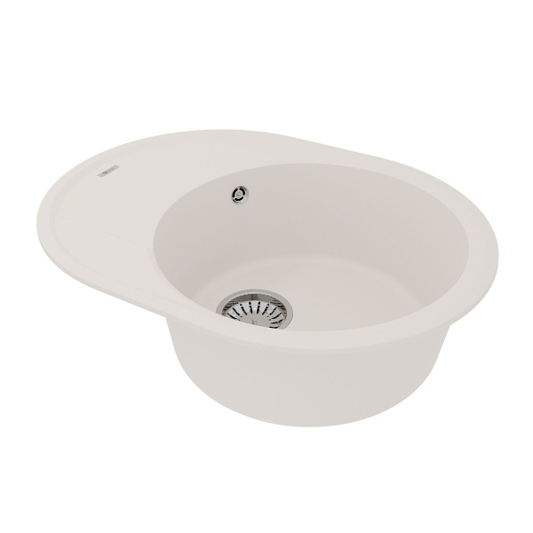 Мойка кухонная Lemark LACHA 620 врезная овальная с крылом из кварцгранита цвет: Жасмин - купить ...