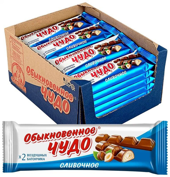 Батончик шоколадный ОБЫКНОВЕННОЕ ЧУДО Сливочное 24 шт. по 55 гр ...