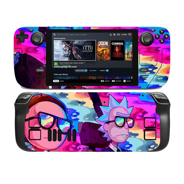 Защитная плёнка для Steam Deck/OLED виниловая наклейка Rick&Morty rave ...