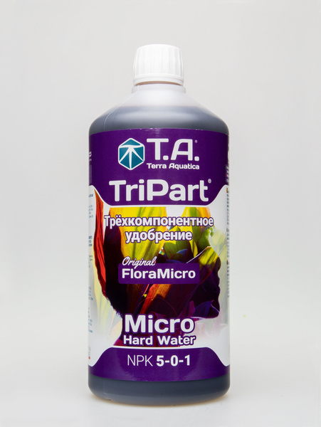 Удобрение, GHE Flora Micro HW, 1л, (Terra Aquatica TriPart Micro HW), для жесткой воды - купить ...