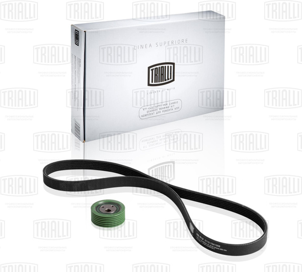 Комплект поликлинового ремня LADA 2110/2170 ГУР A/C (1рем. 6PK1125+1 ролик) - Trialli арт. GD613 ...
