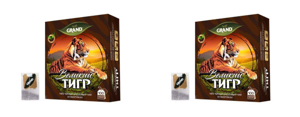 Grand Чай черный Великий Тигр, 100 пакетиков по 1,8 г, 2 уп - купить с ...