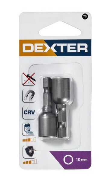 Бита Dexter для кровельных саморезов 10 мм, 1/4", 45 мм - купить по ...