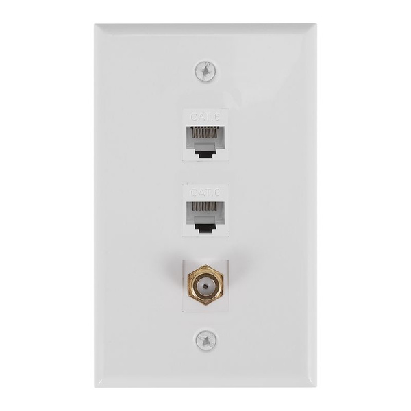 Коаксиальная Ethernet 2 порта Cat6 Rj45 и 1 порт F типа коаксиальный