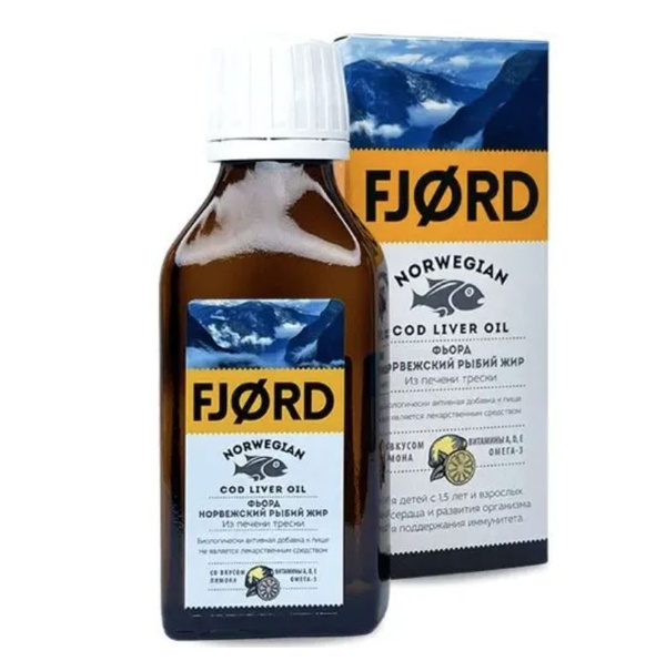 Fjord БАД рыбий жир норвежский из печени трески со вкусом лимона 200 мл купить на OZON по низкой ...