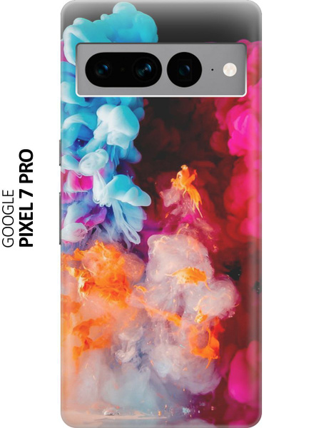 Силиконовый чехол Разноцветный дым на Google Pixel 7 Pro / Гугл Пиксель ...